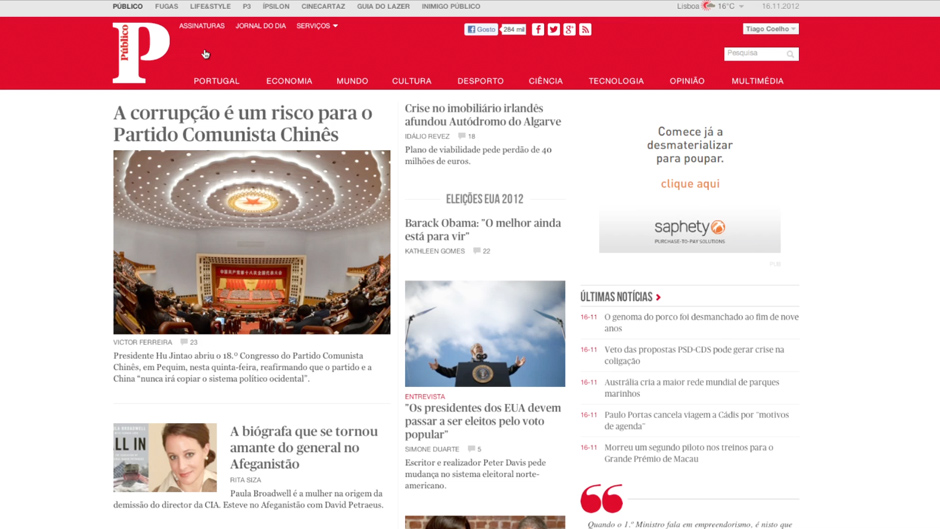 Novo site - PÚBLICO